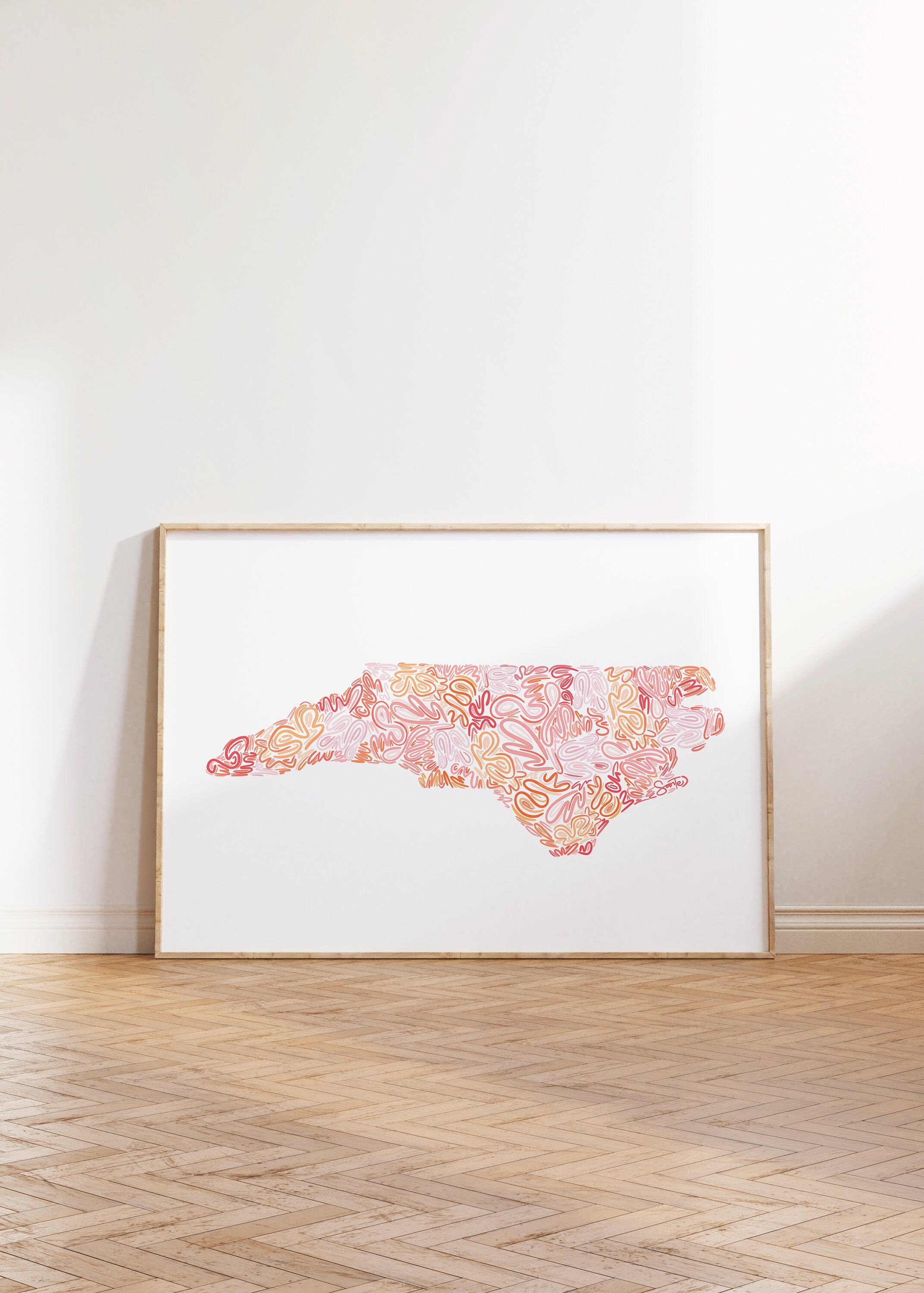 North Carolina State Map Art Print - DIGITAL DOWNLOAD, College ...