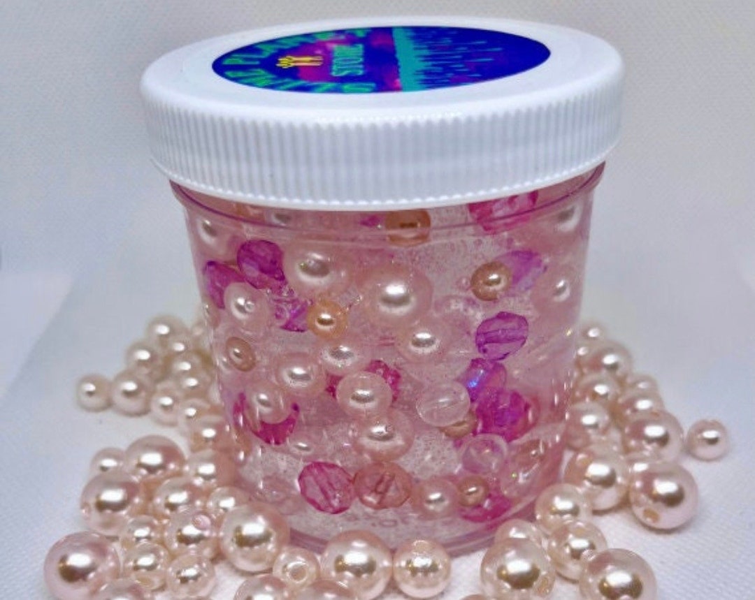 6 Oz Princess Pearl Slime / Clear Slime / Crunchy Slime / - Etsy
