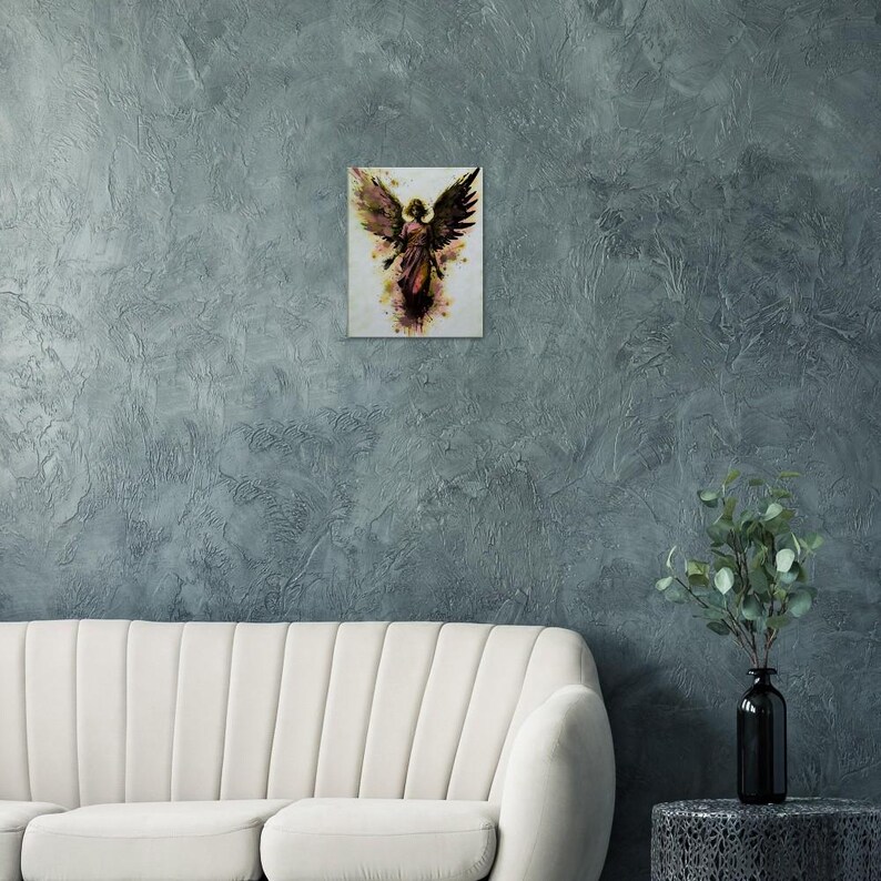 Portrait of an Angel in Flight - Modern Splash Color Canvas Art 16x20 ...