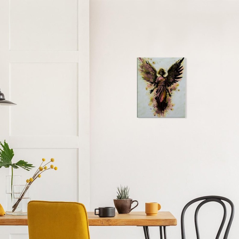 Portrait of an Angel in Flight - Modern Splash Color Canvas Art 16x20 ...