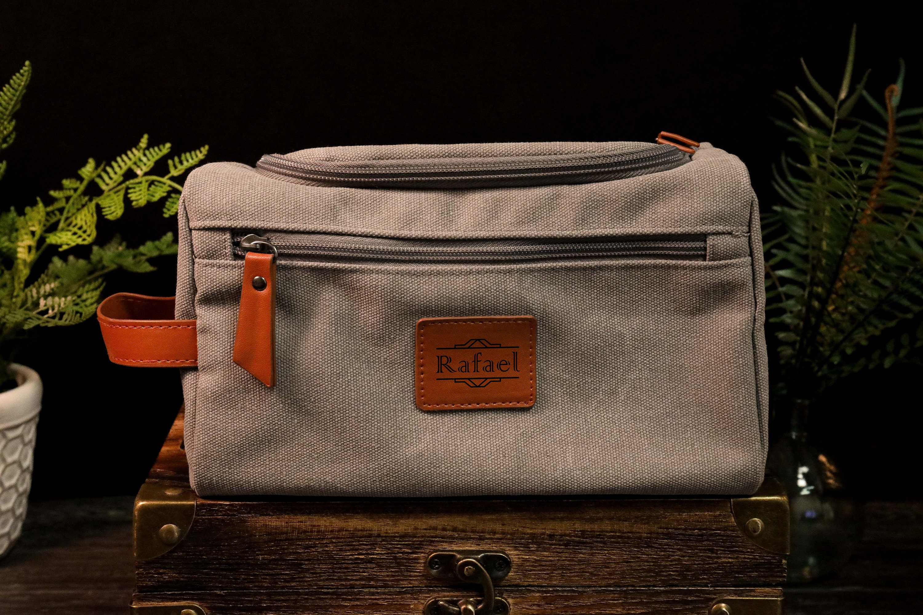 Personalized Mens Toiletry Bag Canvas Toiletry Bag for Him Custom ...