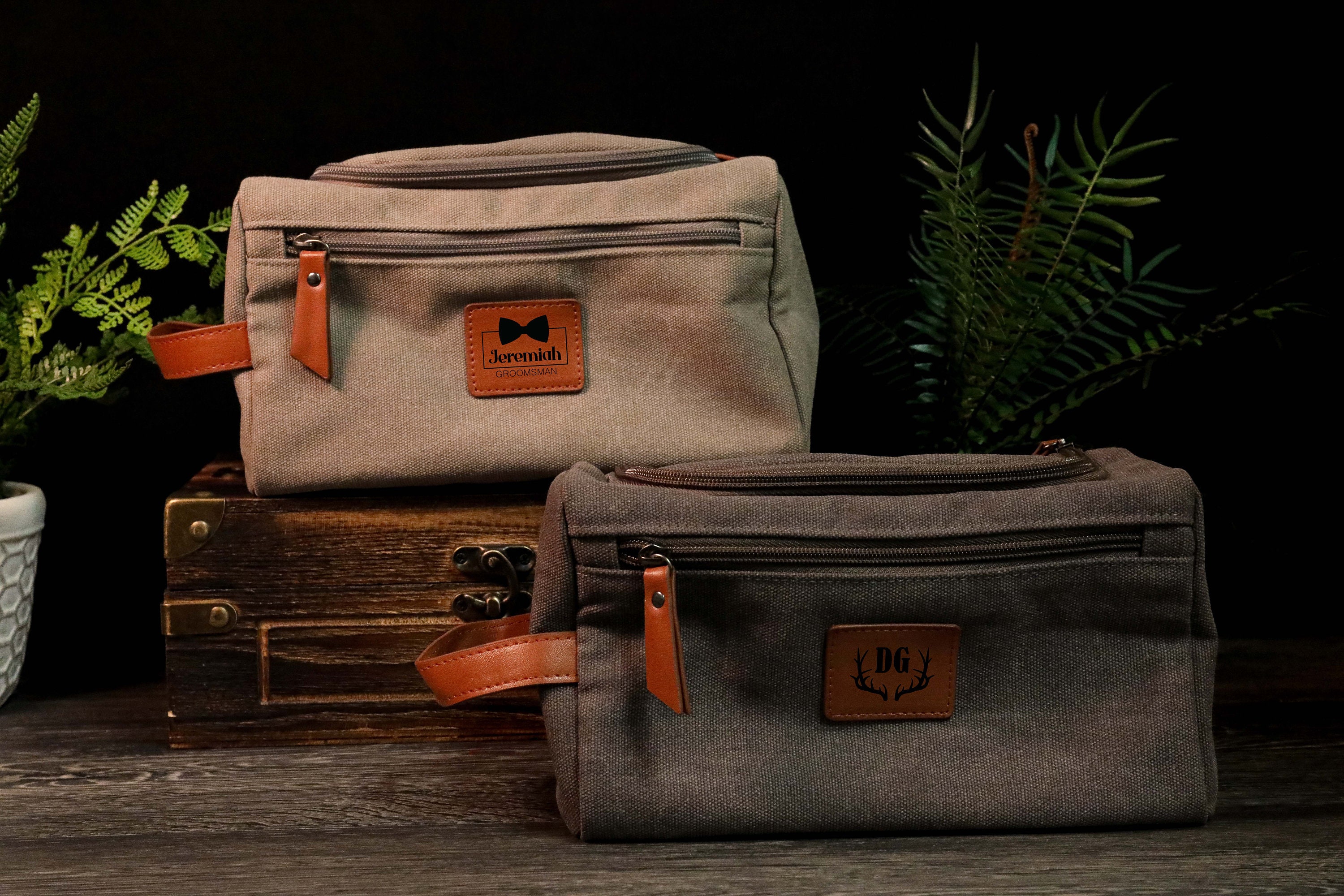 Personalized Mens Toiletry Bag Canvas Toiletry Bag for Him Custom ...