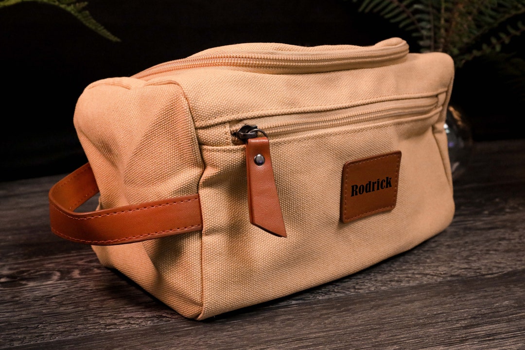 Personalized Mens Toiletry Bag Canvas Toiletry Bag for Him Custom ...