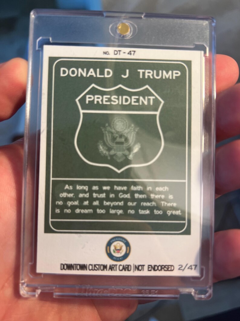 President Donald Trump Downtown Card Art Custom Only 50 Printed - Etsy