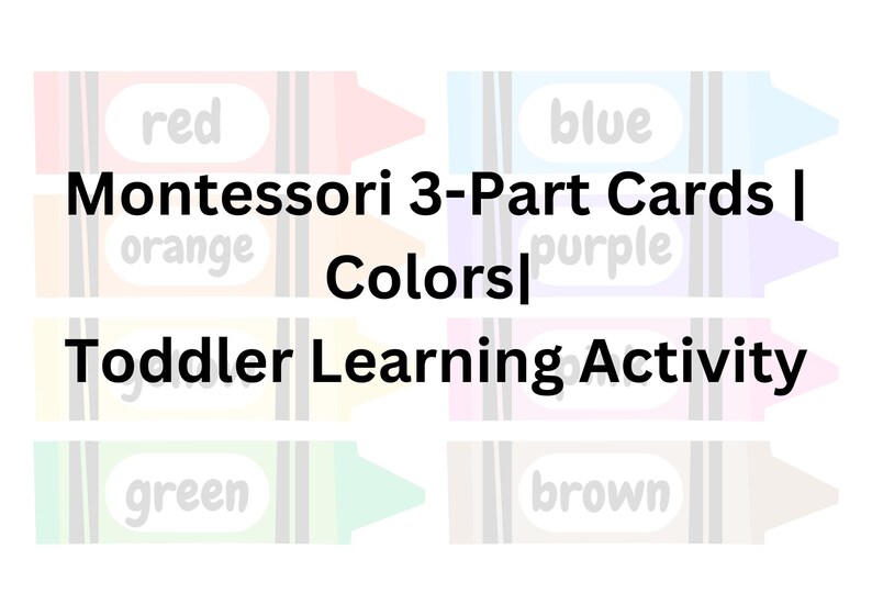 Montessori 3-part Cards | Colors Printable | Toddler Learning Activity ...