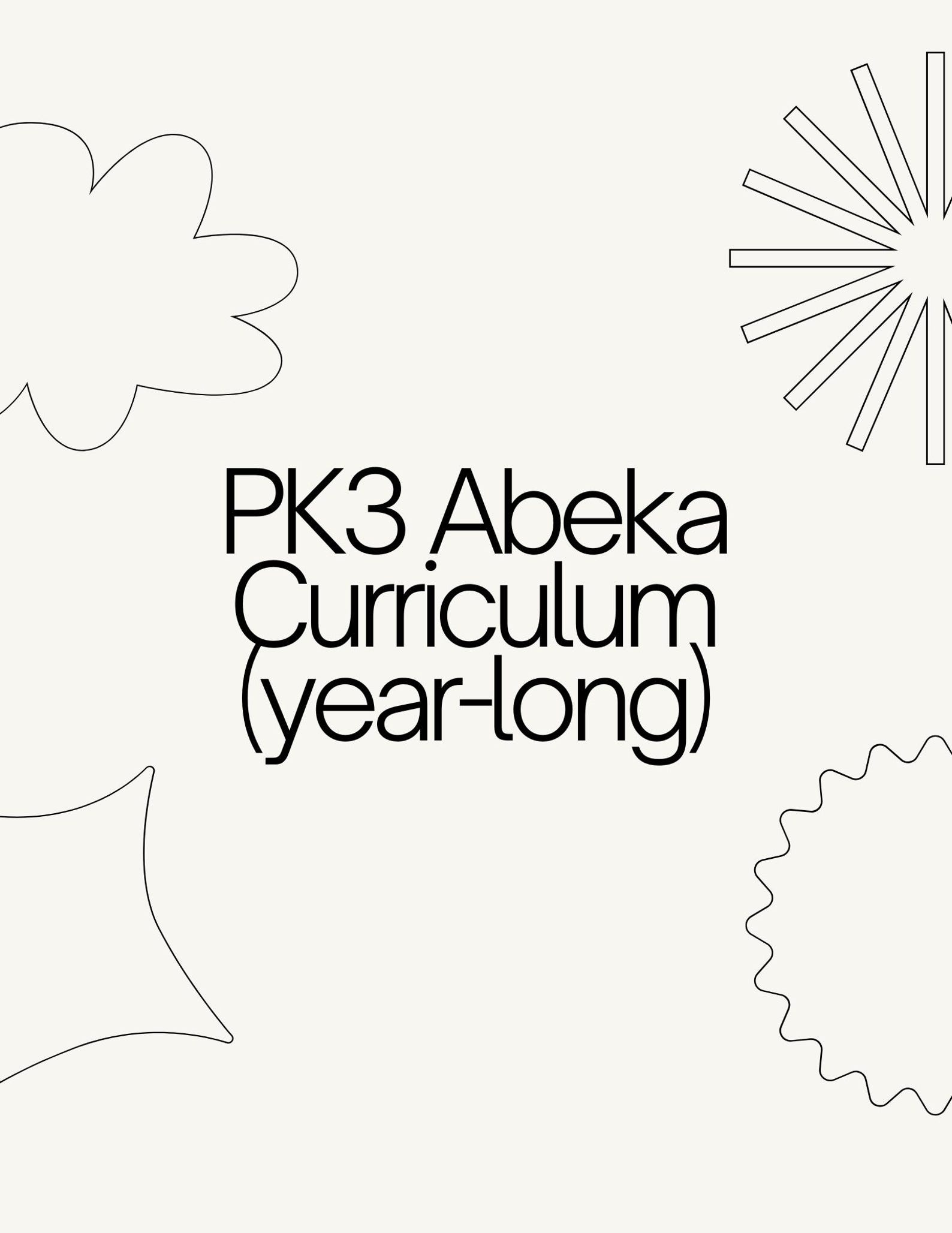 PK3 Abeka-style Curriculum | Year-long Preschool Learning Program ...