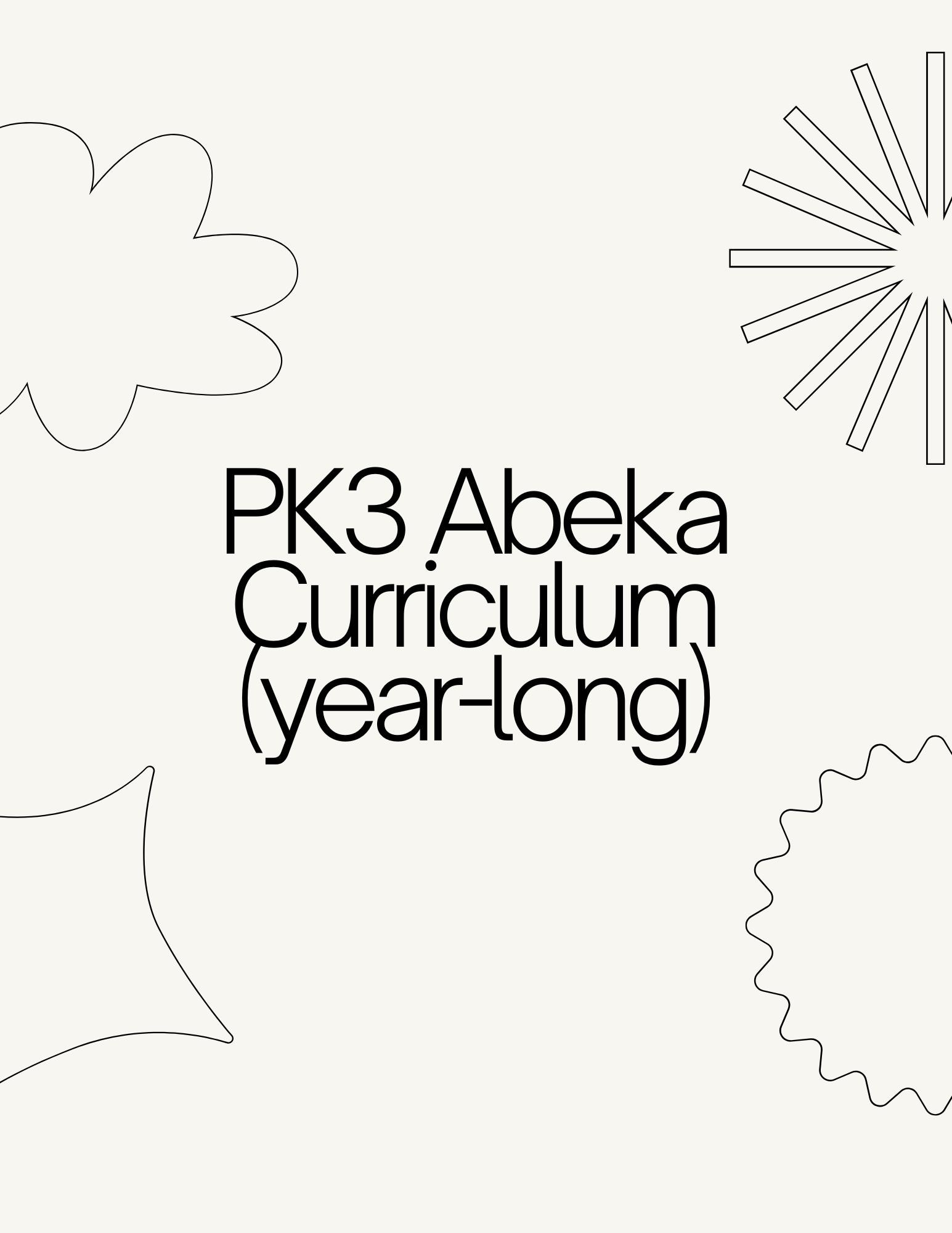 PK3 Abeka-style Curriculum | Year-long Preschool Learning Program ...