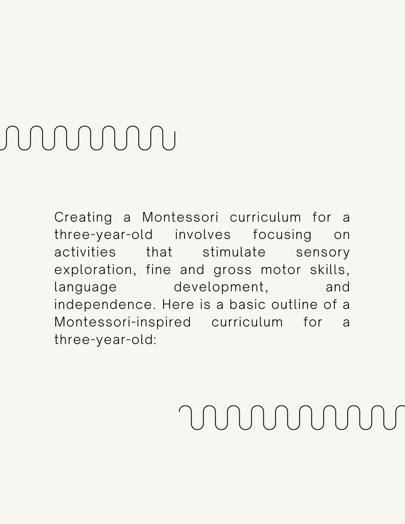Montessori Curriculum for Three Year Old - Etsy