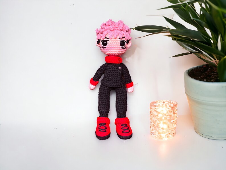 Anime Crochet, Itadori Yuji Amigurumi Pattern, Jujutsu Kaisen Crochet ...