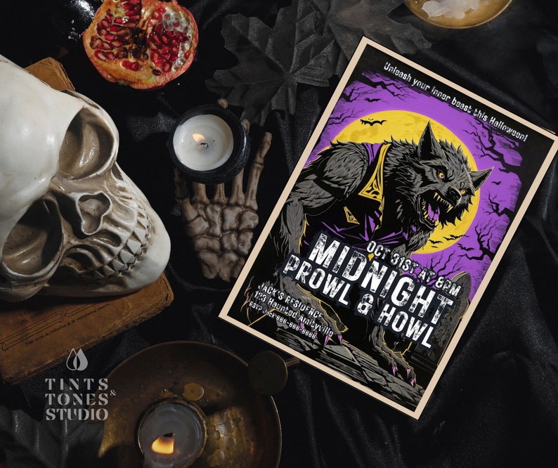 Halloween Invitation Template Werewolf Halloween Werewolves Party ...