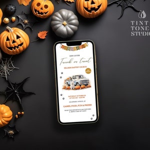 EDITABLE Trunk or Treat Invitation Halloween Party Trunk or Treat Flyer ...