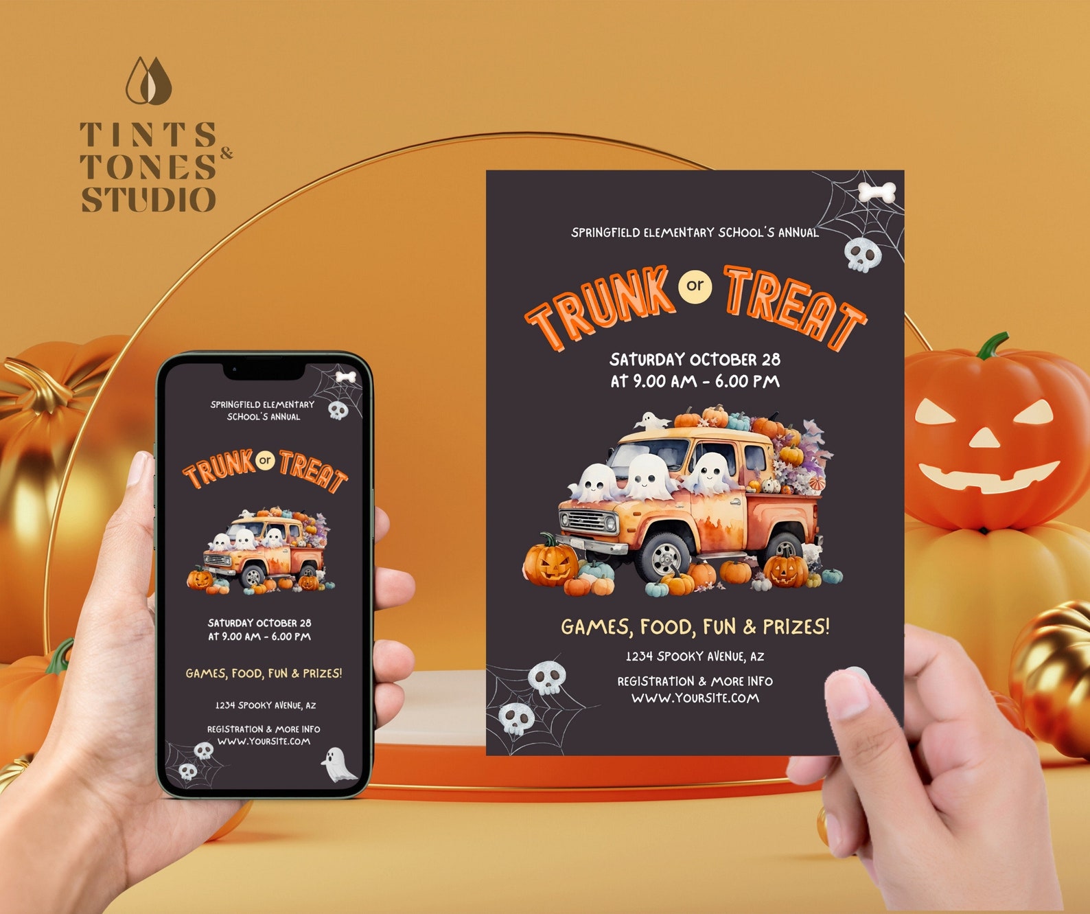 EDITABLE Trunk or Treat Invitation Halloween Party Trunk or Treat Flyer ...