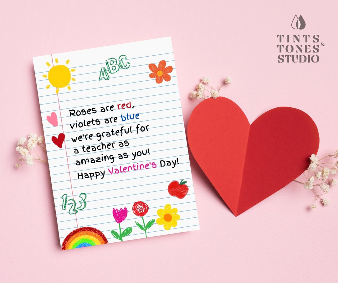 Happy Valentines Day Cards for Teachers Valentines Day Card Valentines ...