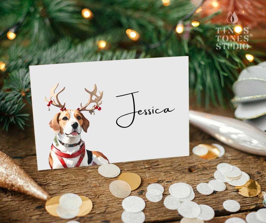Name Card Template Dog Birthday Party Place Card Template Printable ...