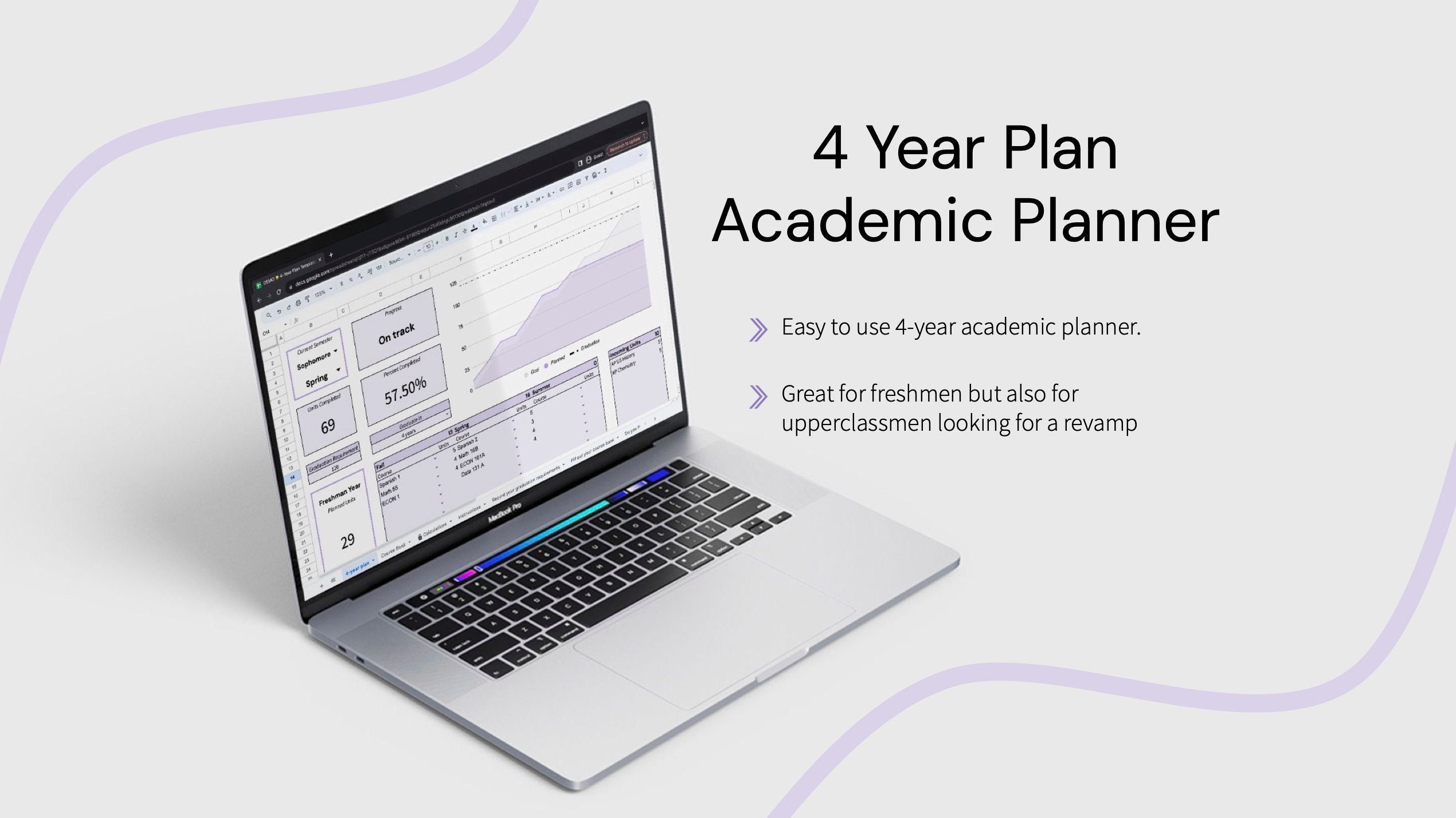 4-year Academic Planner | Semester System | Google Sheets | College ...