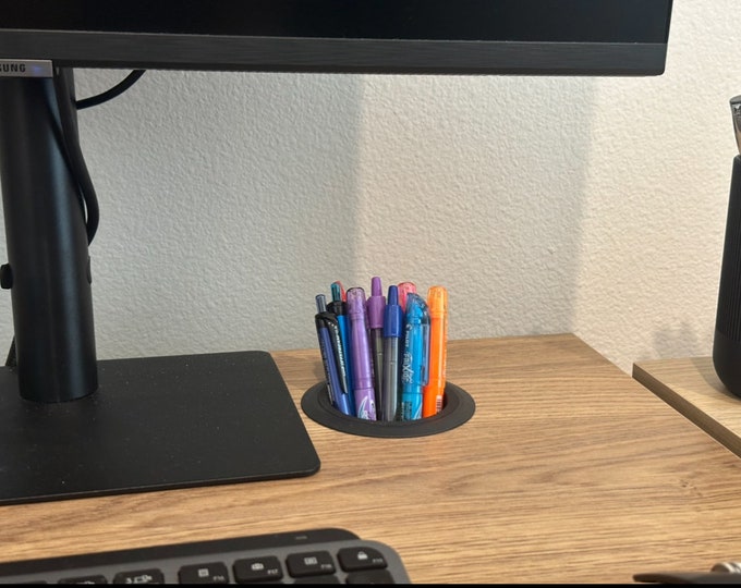 Desk Grommet Pencil Holder | Desk Grommet Insert | 3D Printed | Storage ...