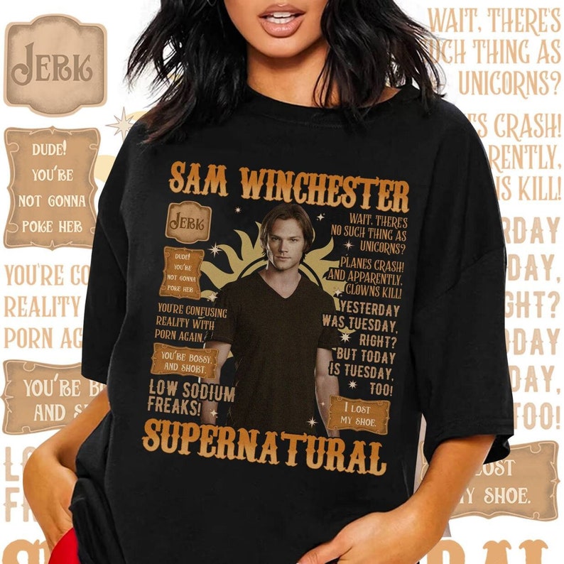 Sam Winchester Supernatural Vintage T Shirt Supernatural - Etsy