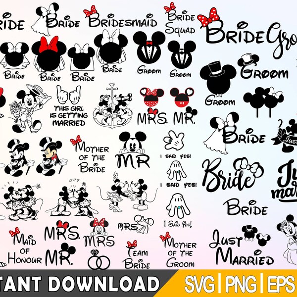 Minnie Bride Svg - Etsy