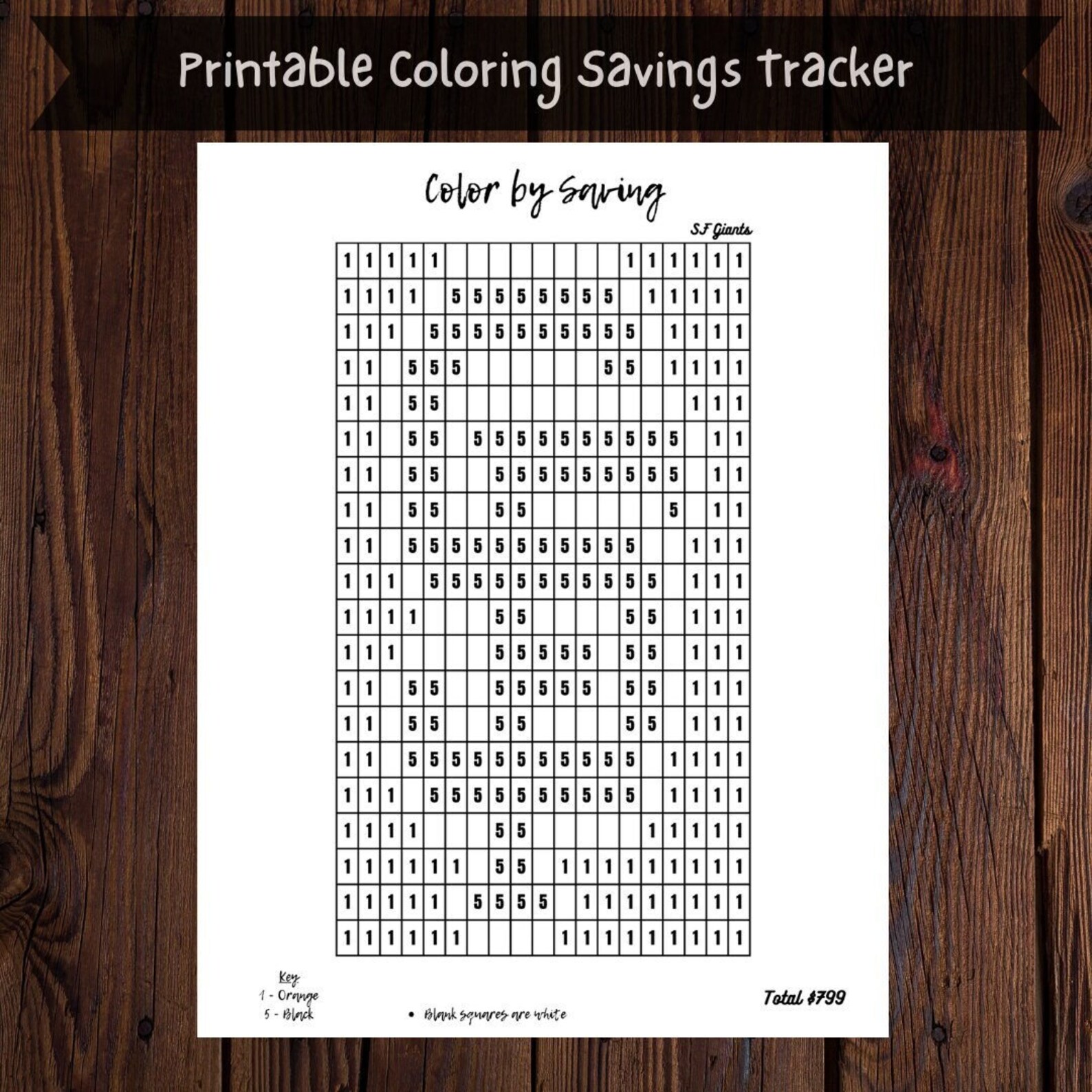 Color by Saving SF Giants - Savings Challenge -printable Savings Game ...