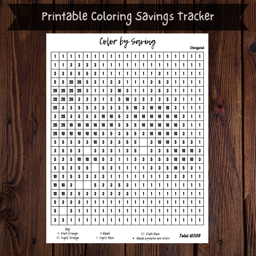 Color by Saving Charizard - Savings Challenge -printable Savings Game ...