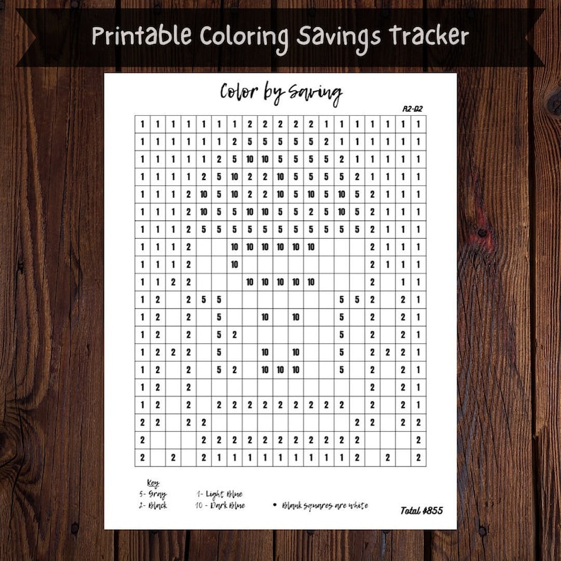 Color by Saving R2-D2 - Savings Challenge -printable Savings Game ...