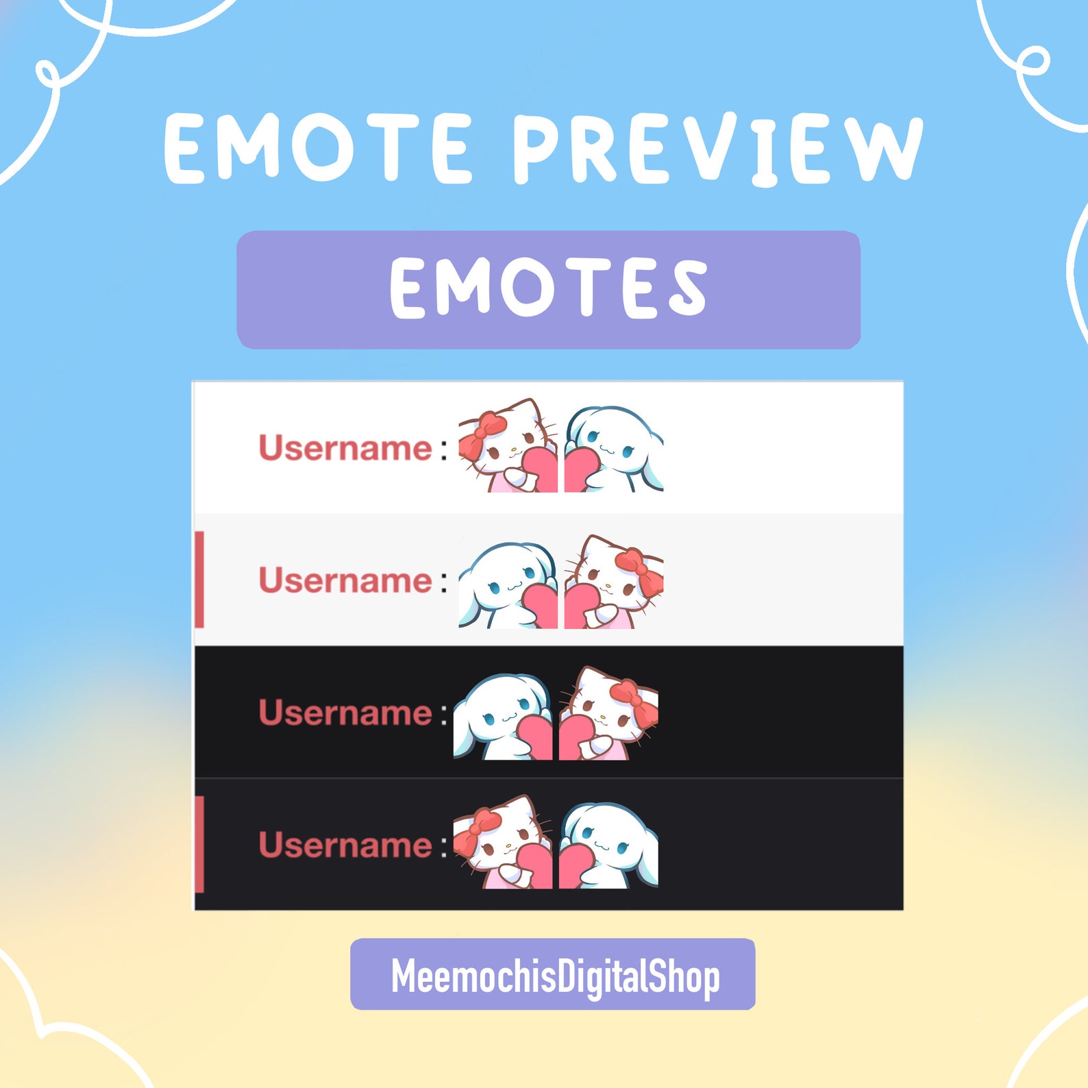 Besties Bundle Emotes Pack (4)｜twitch Discord Badges｜heart Matching ...