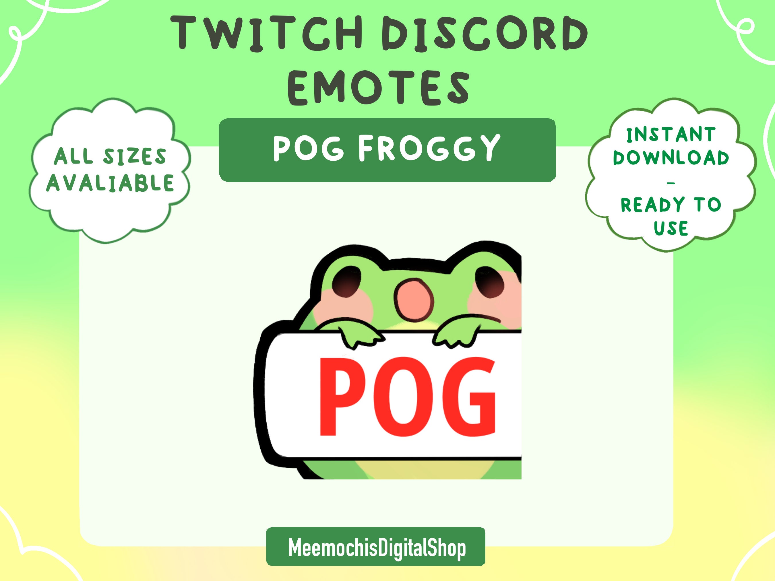 POG Sign Froggy Individual Emote Twitch Discord - Etsy