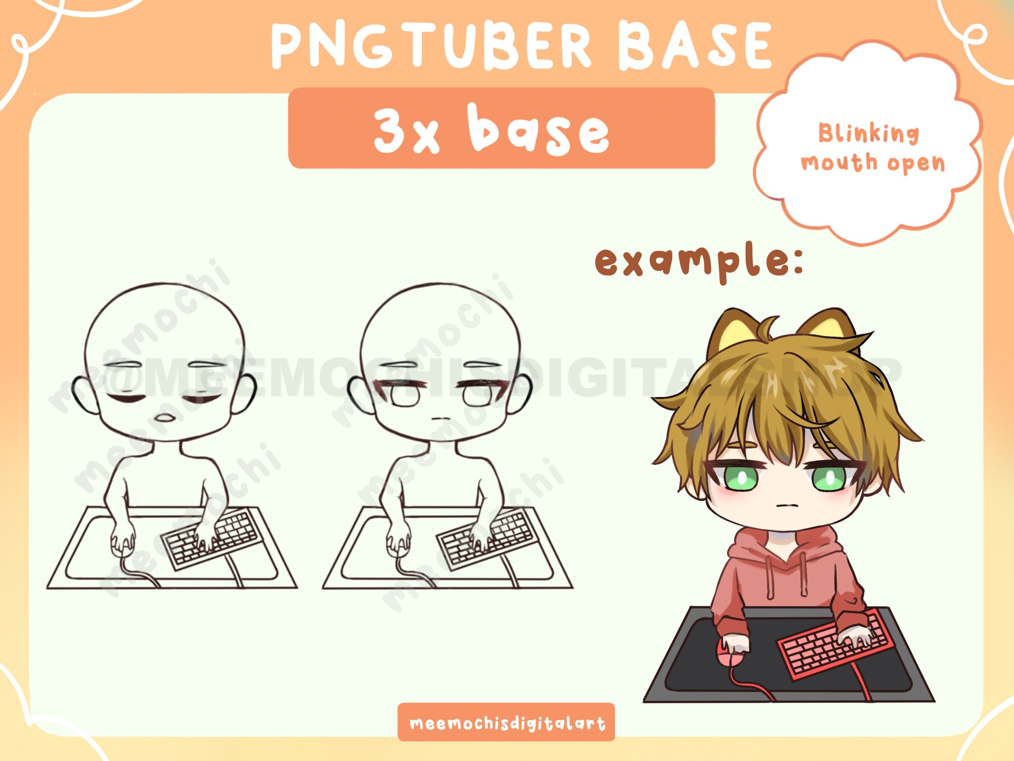 Streaming PNGTUBER BASE｜ Png Tuber Twitch Discord Emotes Badges｜stream ...