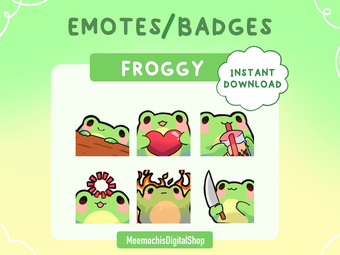 Froggy Emote Pack (6) ｜ Twitch Discord Emotes/badges｜streaming Emote ...