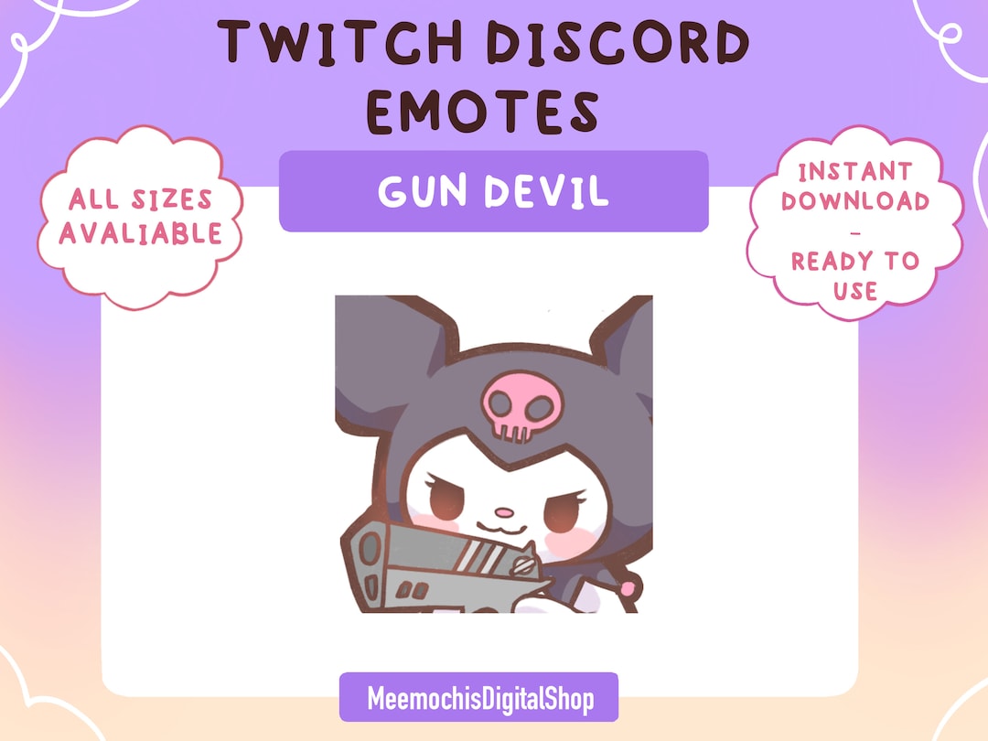 Gun Devil (1)｜emotes Twitch Discord Badges｜black Cheeky Cute Sleep ...