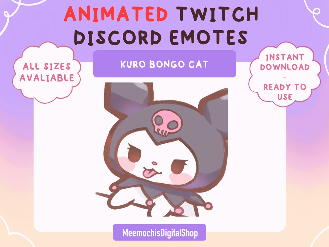 ANIMATED Devil Bongo Cat Emote｜twitch Discord Badges｜cute Kitty Cheeky ...