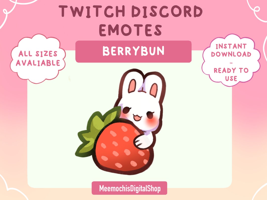 Strawberry Bun Individual Emote ｜ Twitch Discord Emotes/badges ...