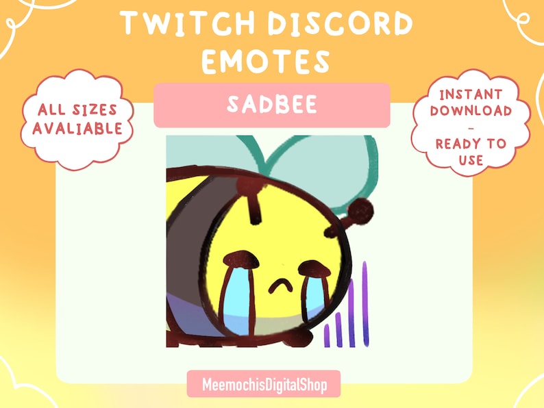 Sad Bee Individual Emote ｜ Twitch Discord Emotes/badges｜despair ...