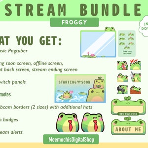 ULTIMATE Frog Sprout COMPLETE III Twitch Package︳overlays Emotes Panels ...