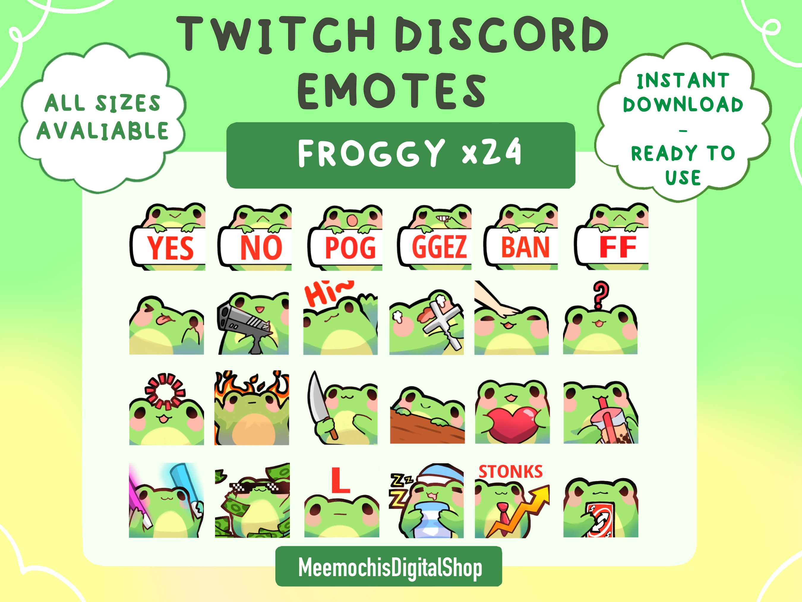 ULTIMATE Frog Sprout COMPLETE III Twitch Package︳overlays Emotes Panels ...