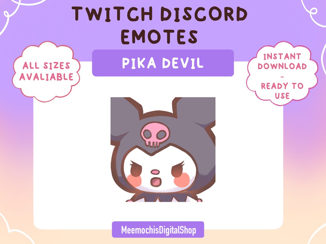 Pika Surprised Devil (1)｜emotes Twitch Discord Badges｜black Cheeky Cute ...