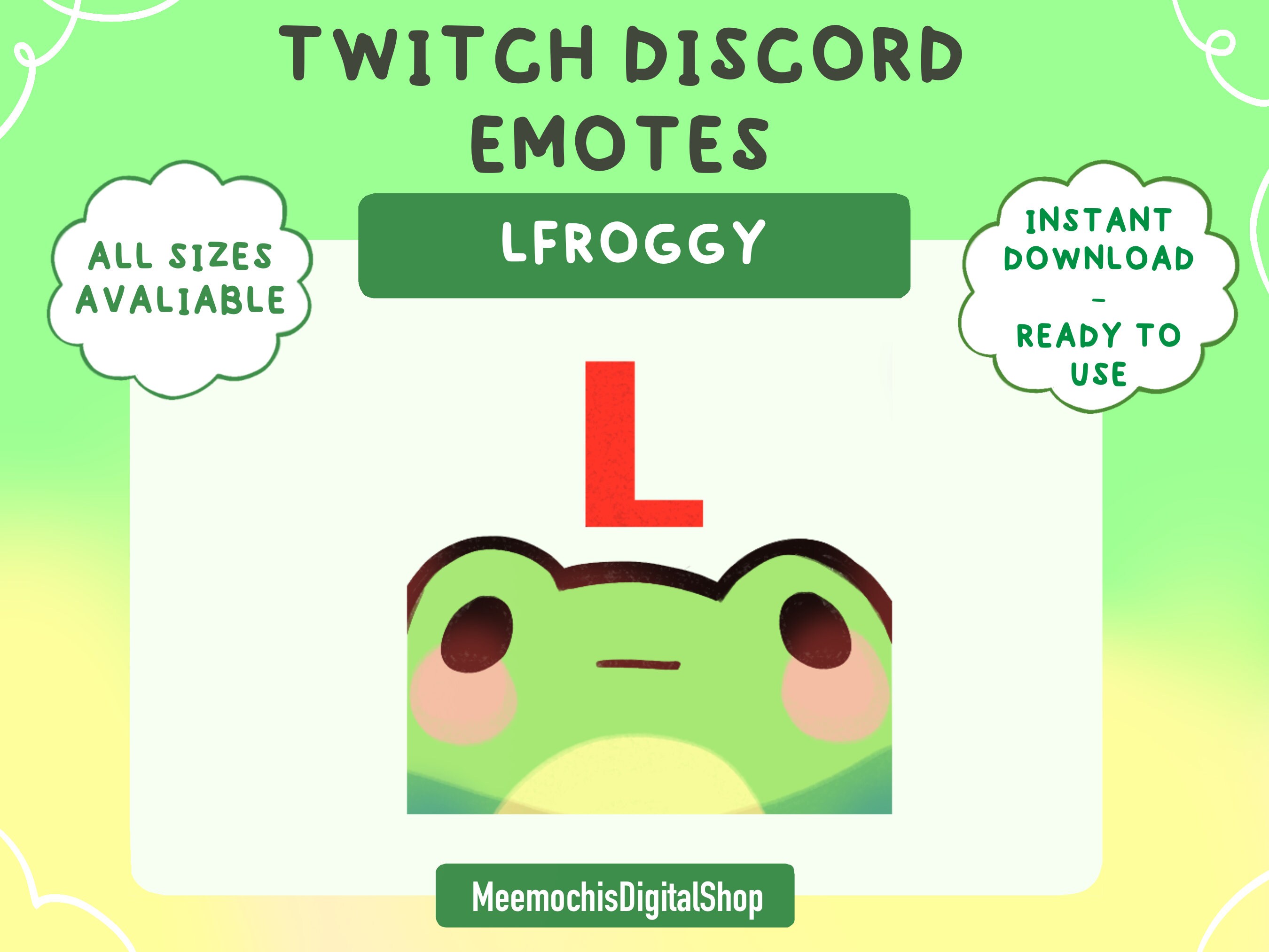 L Froggy Individual Emote ｜ Twitch Discord Emotes/badges｜streaming ...