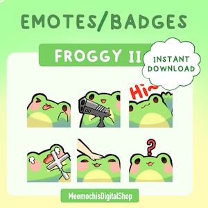 Froggy Emote Pack II (6) ｜ Twitch Discord Emotes Badges｜streaming Emote ...