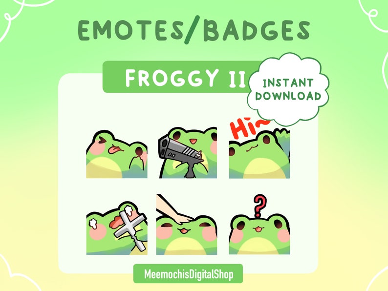 Froggy Emote Pack II (6) ｜ Twitch Discord Emotes Badges｜streaming Emote ...