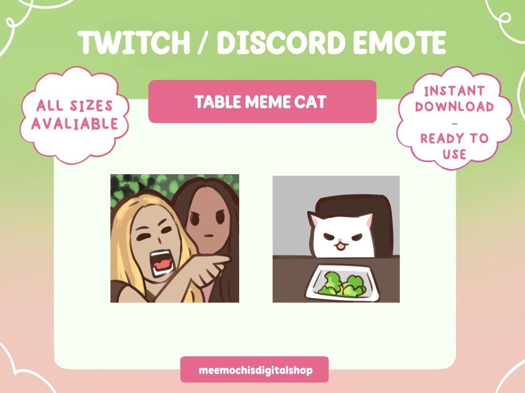 Table Cat Meme Individual Emote (2) ｜ Twitch Discord Emotes/badges ...