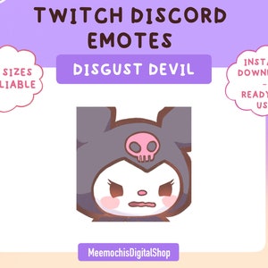 Disgust Devil (1)｜emotes Twitch Discord Badges｜black Cute Sleep Sleepy ...