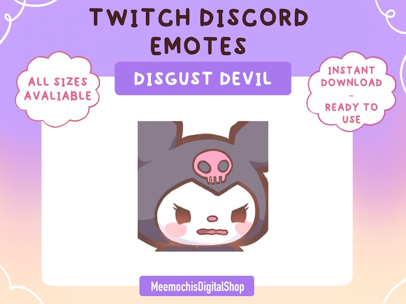 Disgust Devil (1)｜emotes Twitch Discord Badges｜black Cute Sleep Sleepy ...