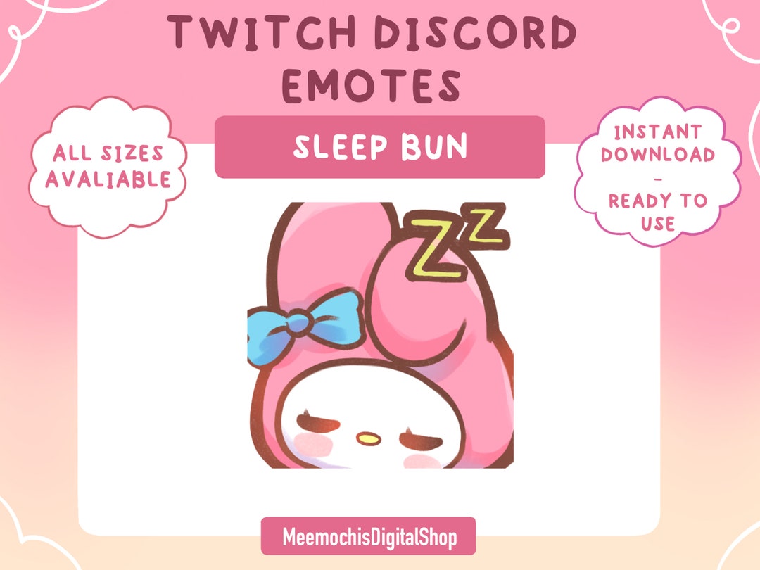 Sleepy Pink Bun (1)｜emotes Twitch Discord Badges｜cute Sleep Sleepy ...