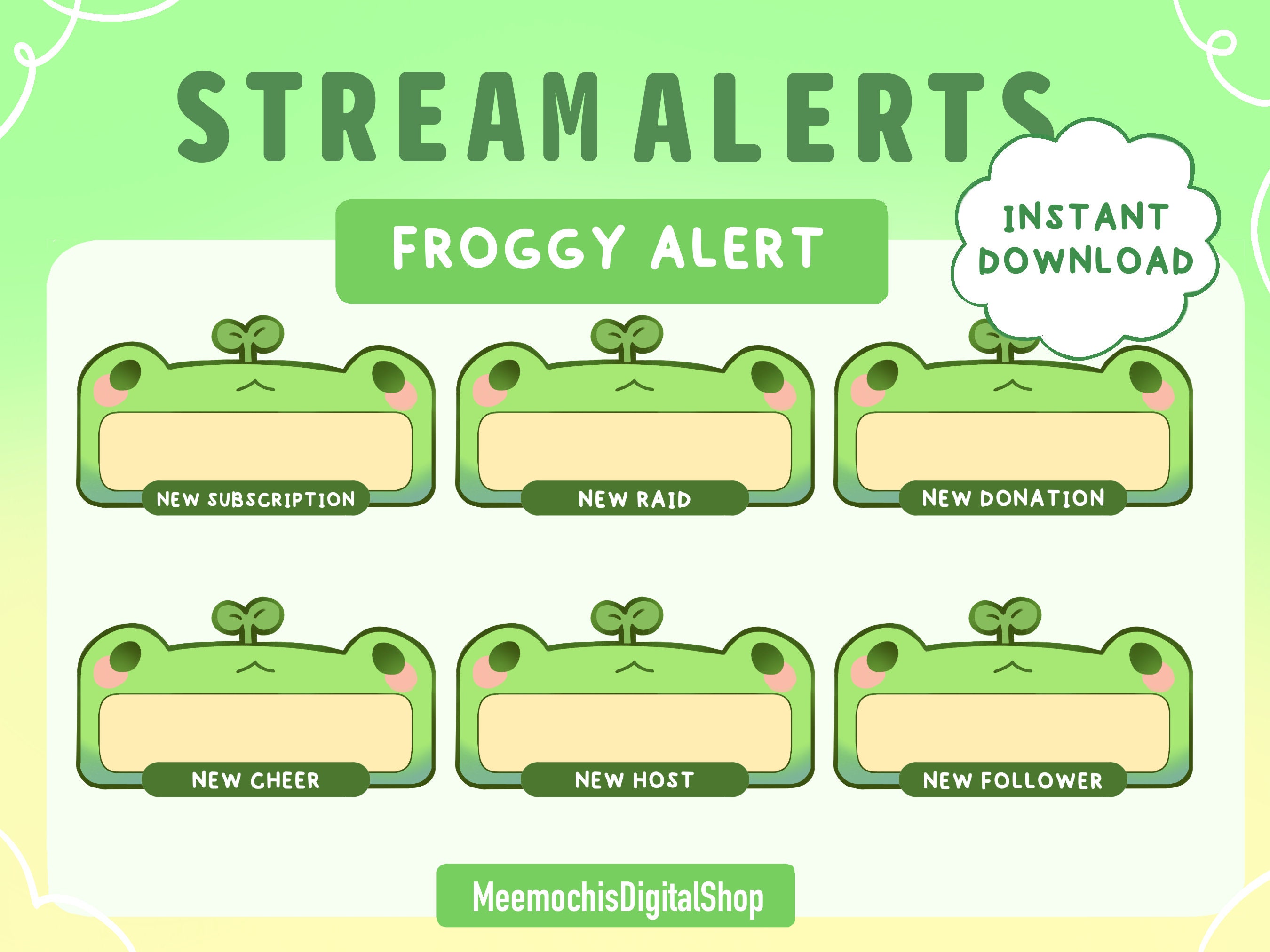 ULTIMATE Frog Sprout COMPLETE III Twitch Package︳overlays Emotes Panels ...