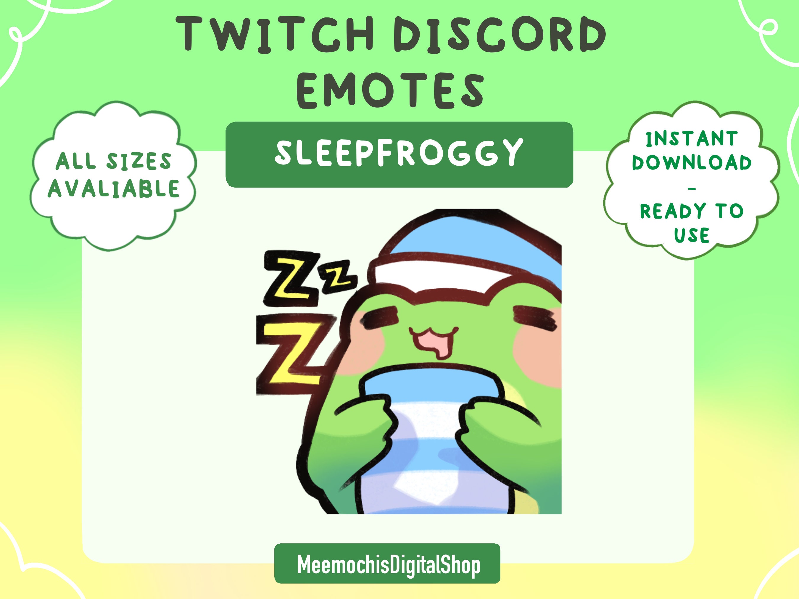 Sleepy Froggy Individual Emote ｜ Twitch Discord Emotes/badges｜streaming ...
