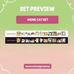 Cat Meme Pack (11) ｜ Twitch Discord Badges｜streaming Emote Cute Cat ...