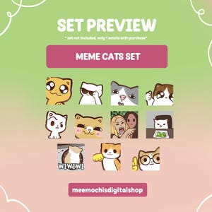 Cat Meme Pack (11) ｜ Twitch Discord Badges｜streaming Emote Cute Cat ...