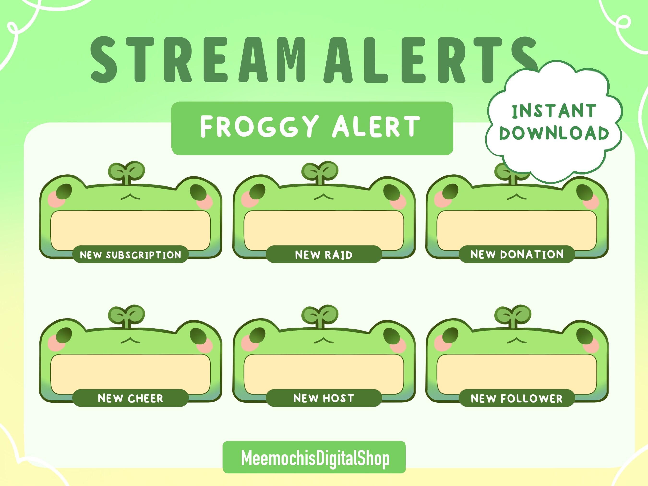 Static Froggy Stream Alert Package (6) for Twitch｜twitch Overlays ...