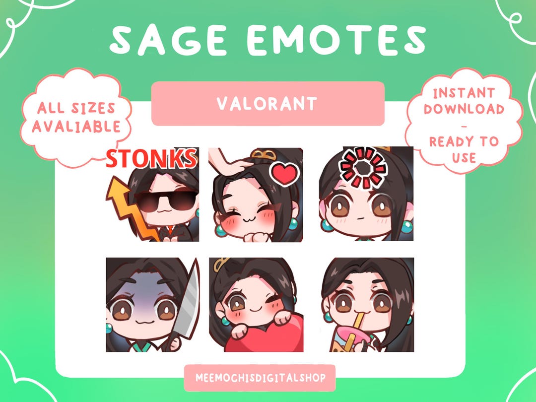 Sage Emote Pack (6)｜ Valorant Twitch Discord Emotes｜streaming Youtube ...