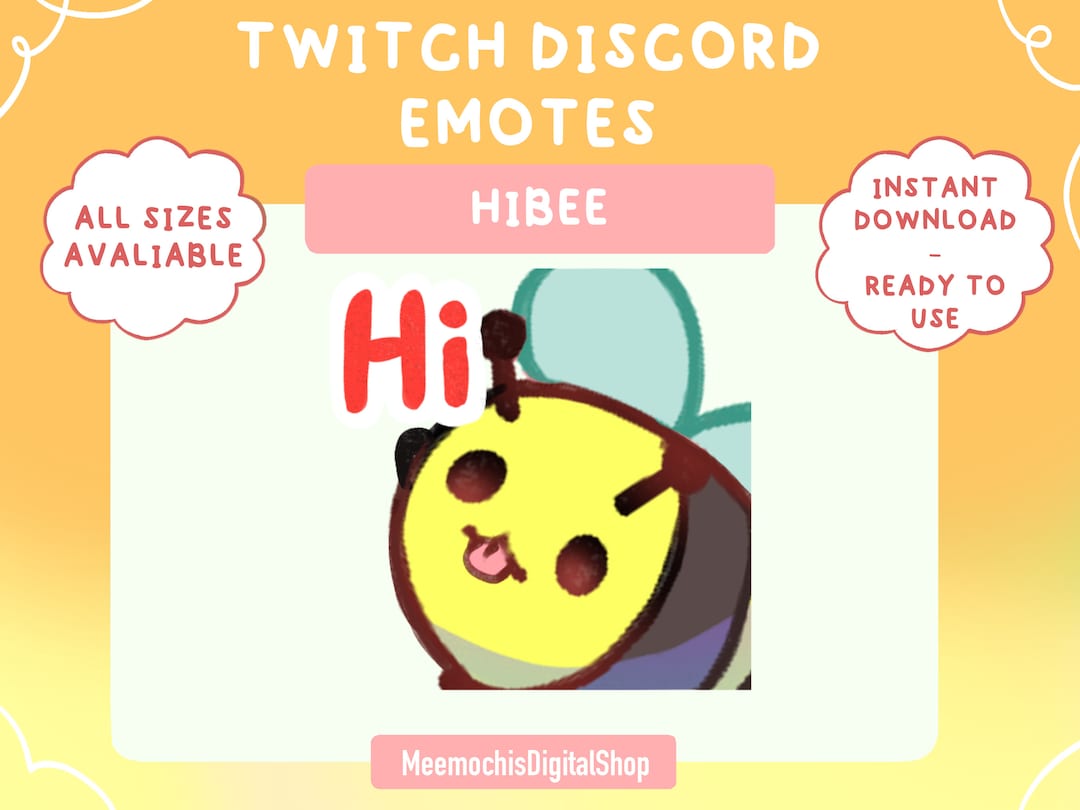 Hi Bee Individual Emote ｜ Twitch Discord Emotes/badges｜cheeky Hello ...